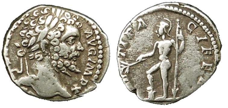 Septimus Severus Denarius. 197-198 AD. L SEPT SEV PERT AVG IMP X ...